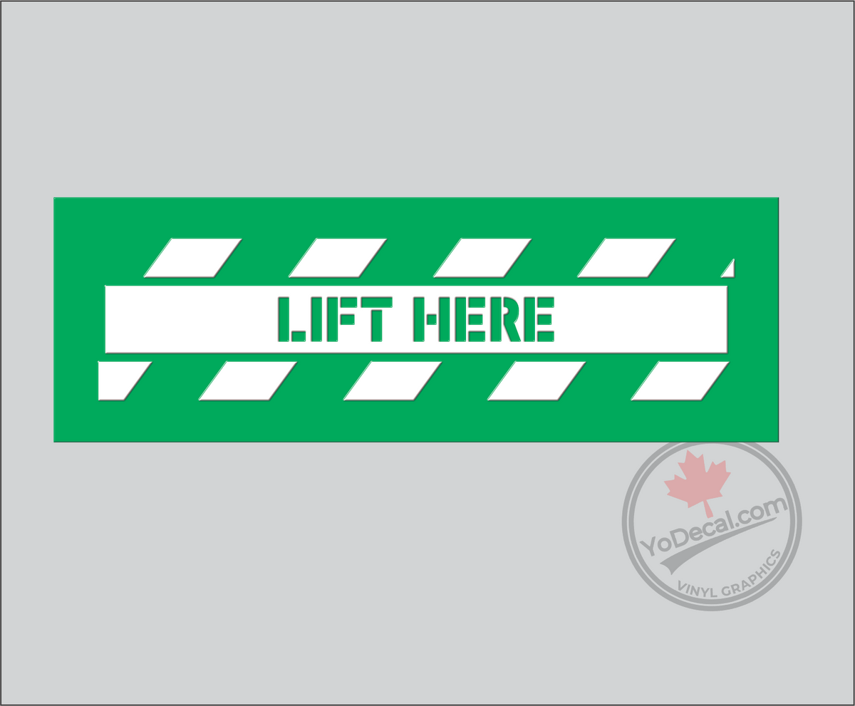 'Lift Here Hash Lines' Vinyl Decal – YoDecal.com