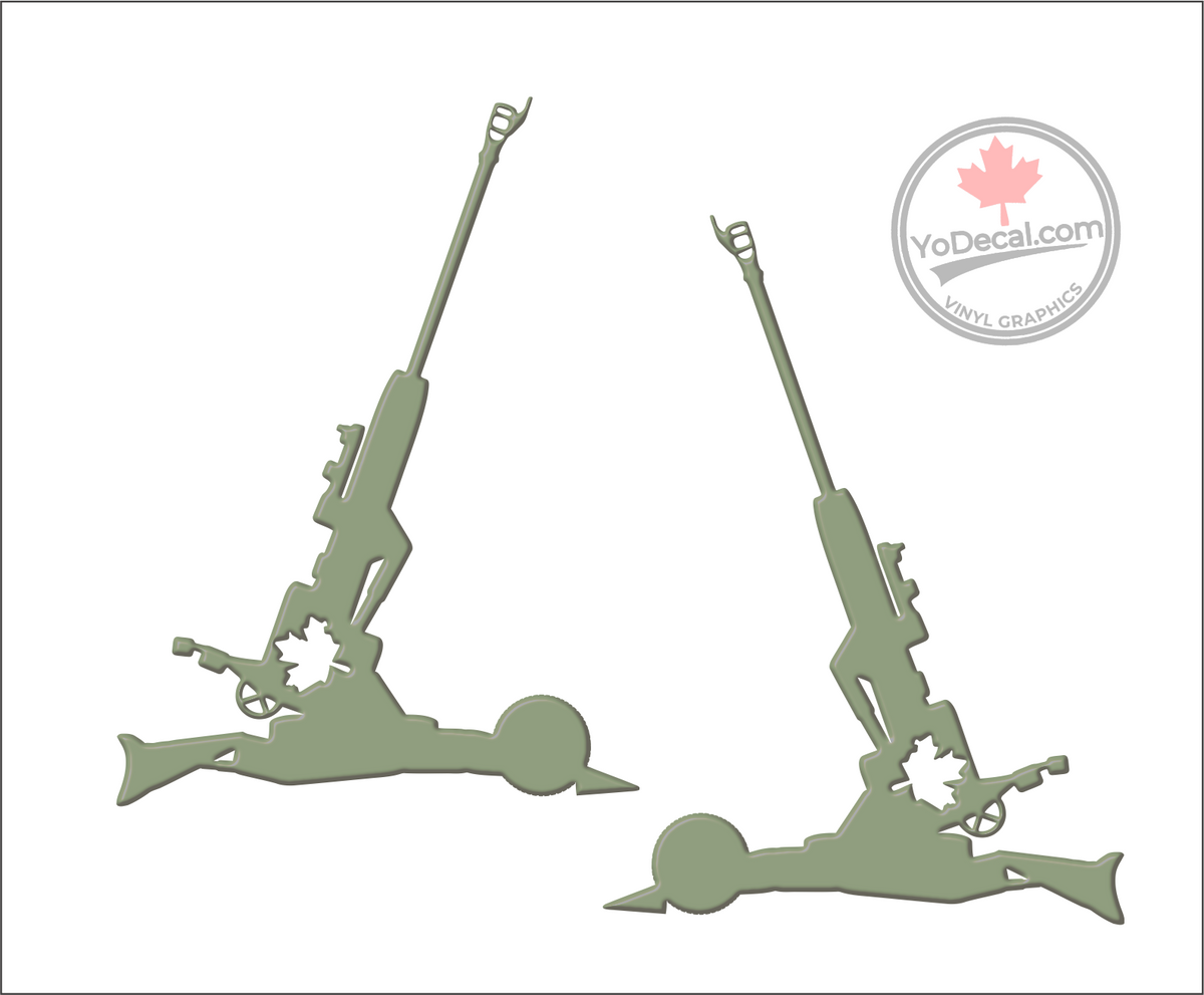'M777 150mm Howitzer Near Vertical Profile (PAIR)' Premium Vinyl Decal ...