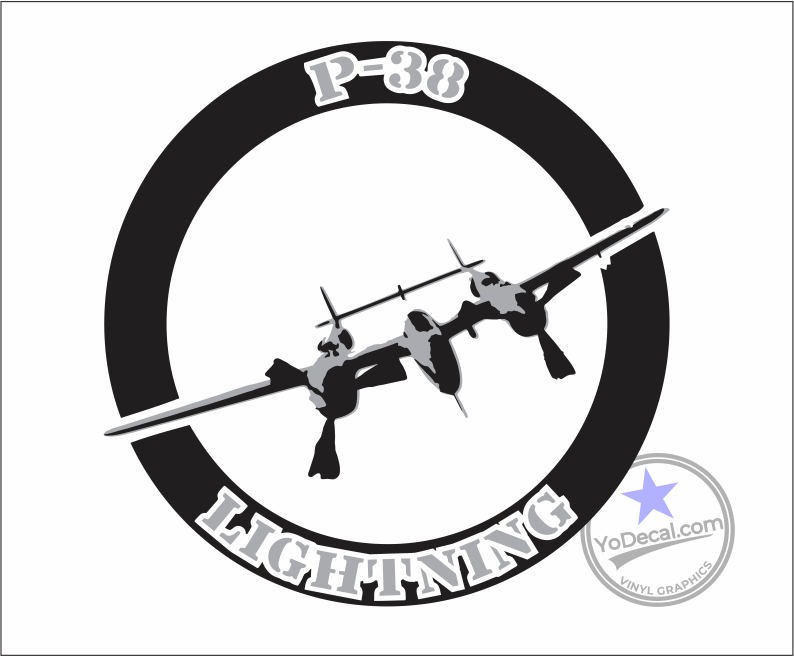 'P-38 Lightning' Premium Vinyl Decal – YoDecal.com