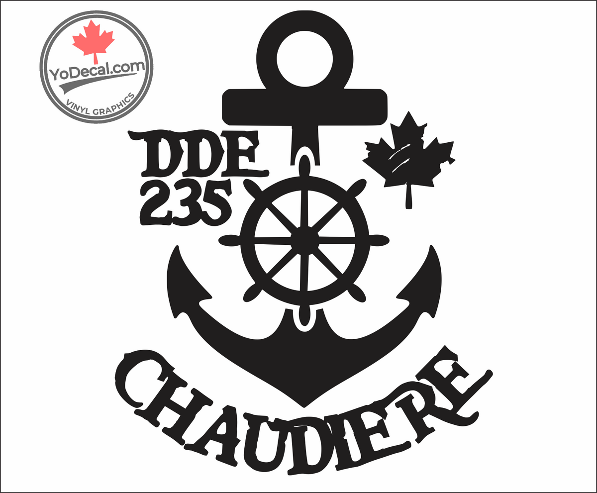 'DDE 235 Chaudiere Restigouche Class Destroyer' Premium Vinyl Decal ...