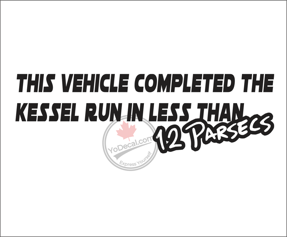 'The Kessel Run in 12 Parsecs' Vinyl Decal – YoDecal.com