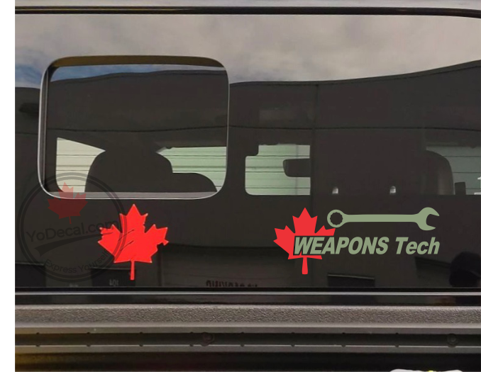 'Weapons Tech Maple Leaf and Wrench' Premium Vinyl Decal / Sticker ...